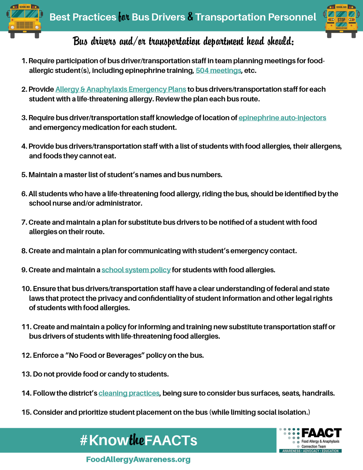 Education - For School Personnel - Bus Drivers & Transportation | FAACT