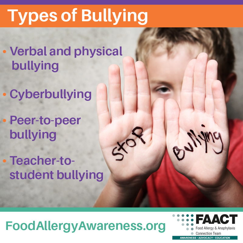 Types of Bullying for Children with Food Allergies | FAACT